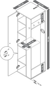 Tchibo - Univerzální skříň s bočním úložným prostorem - barva: bílá