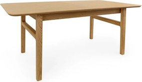Rozkládací jídelní stůl s přídavnou deskou v dekoru dubu 90x180 cm Curved – Woodman