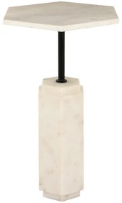 OnaDnes -20% Bílý mramorový odkládací stolek Richmond Lilitha 36,5 cm
