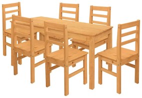 Jídelní stůl 11164V + 6 židlí 1221V TORINO vosk