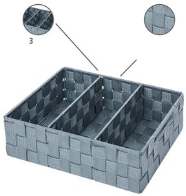 Box na drobnosti  ADRIA GREY, organizér, vysoce kvalitní kontejner, šedá barva, WENKO