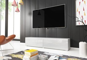 Expedo TV stolek MENDES D 180, 180x30x32, beton/bílá lesk