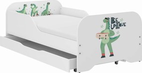 Wooden Toys Dětská postel MIKI 160x80 DINO TRAVEL