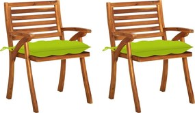 vidaXL Zahradní jídelní židle s poduškami 2 ks masivní akáciové dřevo [3060858] Barva: vínová červená