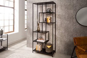 Designový regál Maille 185 x 77 cm černý jasan