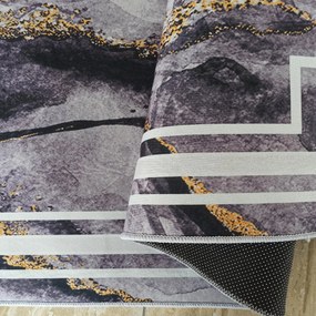 DY Tmavě šedý koberec s mramorovým vzorem Horeca-New 118 Rozměr: 60x100 cm