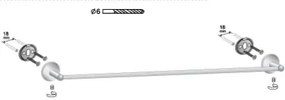 BISK Erga FOR YOU, dvouřadý držák na ručníky 60cm, chromová, ERG-01180