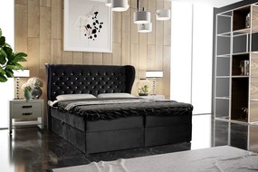 Manželská postel Cynthia 180x200cm, černá + matrace!