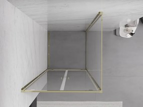 Mexen Exo, výklopná sprchová kabina, dveře 110 cm + boční stěna 110 cm, transparentní sklo, zlatá, 8182-110-110-50-00