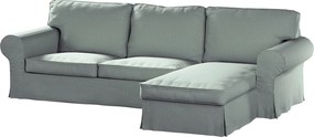 Potah na pohovku IKEA Ektorp 2-místná s lenoškou barva zelená látka pletený vzor