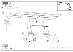 Sollux SL.1504 - Bodové svítidlo RING 4xGU10/10W/230V zelená