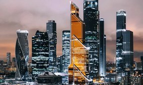Vícedílný obraz Panorama Centra Moskvy A Mrakodrapů Nedostatek Nedostatek Přírodní plátno 150x90