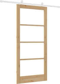 Posuvné dveře ORKDAL 93 x 202 cm Masivní borové dřevo a sklo 3332063