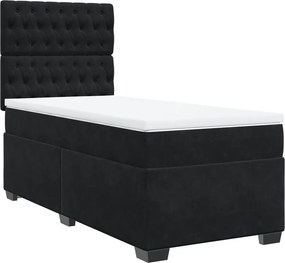 Box spring postel s matrací černá 90x190 cm samet 3290794
