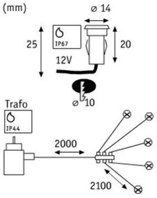 Paulmann 98891 - SADA 5X LED/0,16W IP67 Venkovní zápustné svítidlo MICRO 230V