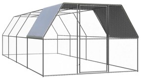 Venkovní klec pro kuřata 3 x 8 x 2 m pozinkovaná ocel 3089326