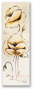 Gario Obraz na plátně Zlaté malované květiny Rozměry: 30 x 90 cm