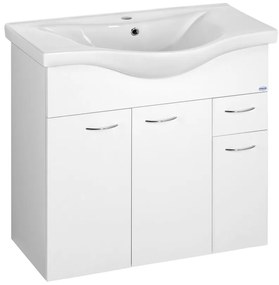 Aqualine, KERAMIA FRESH umyvadlová skříňka 74,5x74x34,7cm, bílá, 50082A