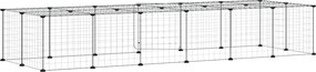 28panelová ohrádka pro zvířata s dvířky černá 210 x 70 x 35 cm ocel 3114056