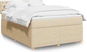 Box spring postel s matrací krémová 160x200 cm textil 3287519