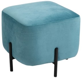 Podnožka HOMCOM z polyesteru a oceli 44,5 x 44,5 x 41,5 cm v tyrkysové barvě, pohodlná a stylová pro váš domov | Aosom.de