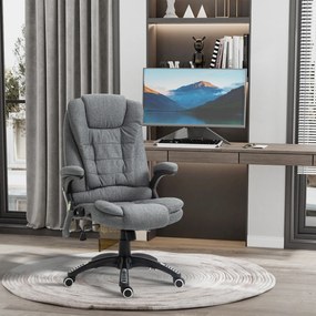 Masážní křeslo Vinsetto manažerské kancelářské křeslo výškově nastavitelné ergonomické masážní šedé 67 x 74 x 116-126 cm