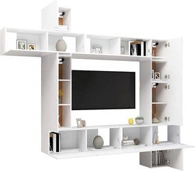 9dílný set TV skříněk bílý kompozitní dřevo 3078738