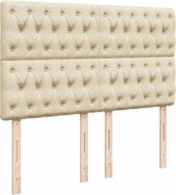 Box spring postel s matrací krémová 140x200 cm textil 3291315