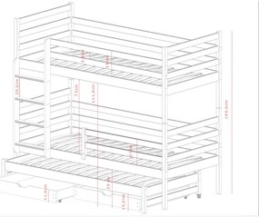 Legno Dětská patrová postel Lukáš borovice Rozměr (cm): 80x180