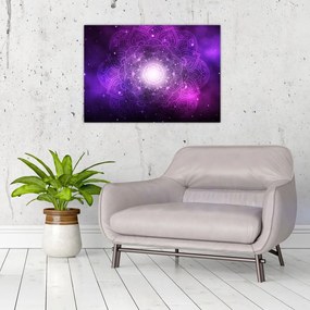 Skleněný obraz fialové abstrakce (70x50 cm)