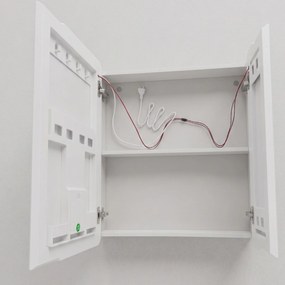 Rea Rea, LED zrcadlová skříňka s osvětlením 60x70 cm, plast, M1011-60, bílá-šedá, REA-M0100