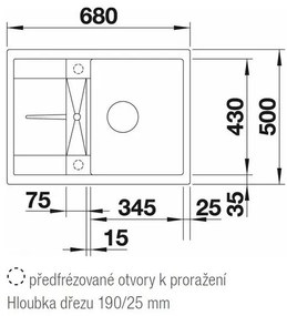 Blanco Metra 45 S Compact Granitový dřez s odkapem oboustranné provedení, 68x50cm, káva 519570