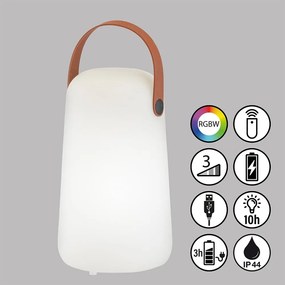 Bílo-hnědá LED stolní lampa (výška 21 cm) Collgar – Fischer &amp; Honsel