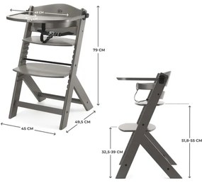 KINDERKRAFT - Dětská jídelní židle ENOCK šedá