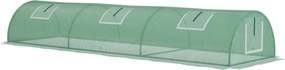 Mini zahradní tunelová skleníková konstrukce Outsunny 300 x 80 x 45 cm s 5 rolovacími okny, PE 140 g/m², zelená epoxidová ocel | Aosom