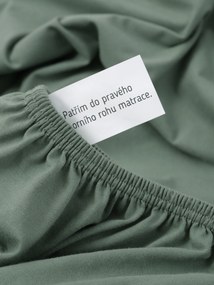 MK Lůžkoviny Jersey prostěradlo s elastanem Deluxe 220 × 200 cm – olivové