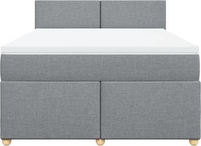 Box spring postel s matrací světle šedá 140 x 190 cm textil 3286668