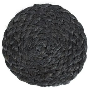 Černý jutový podtácek Jutten - Ø10*0,2cm
