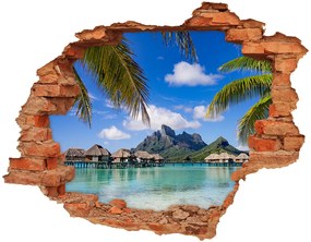 Wallmuralia Nálepka fototapeta 3D Palmy na Bora Bora 90x70 cm