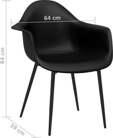 Jídelní židle 6 ks černé PP 3082357