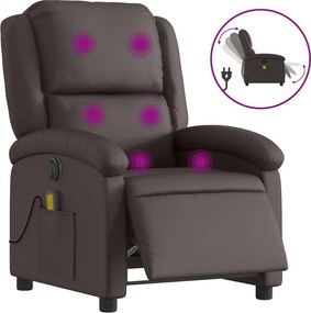vidaXL Elektrické masážní polohovací křeslo pravá kůže [3204259] Barva: Šedá