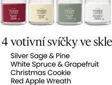 Yankee Candle Dárková sada 4 votivních svíček 2026 / Christmas Cookie,