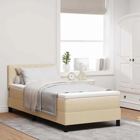 Postel s boxspringem s čelo Krémová 100 x 200 cm textil 3338746