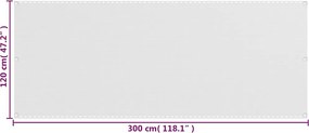 Balkonová zástěna bílá 120 x 300 cm HDPE 310868