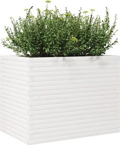 Zahradní truhlík bílý 90 x 60 x 68,5 cm masivní borovice 3282500