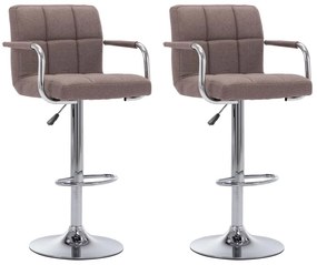 Barové židle 2 ks taupe textil 283428