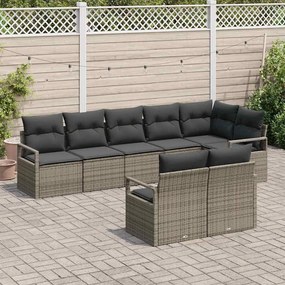 Set pohovek 8 ks Šedá polyratan 3346429