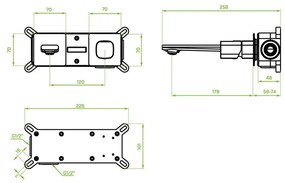 Laveo Tores, umyvadlová baterie pod omítku, grafitová, LAV-BVT_922P