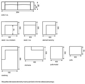 Béžová, Modulární rohová pohovka FIRENZE, 340 cm