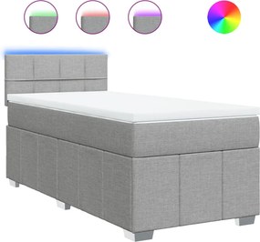 Box spring postel s matrací světle šedá 80 x 200 cm textil 3289195